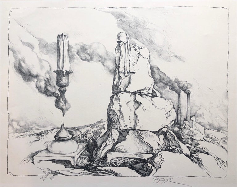 Samuel Bak - Samuel Bak Surrealist Lithograph Israeli Bezalel Artist ...
