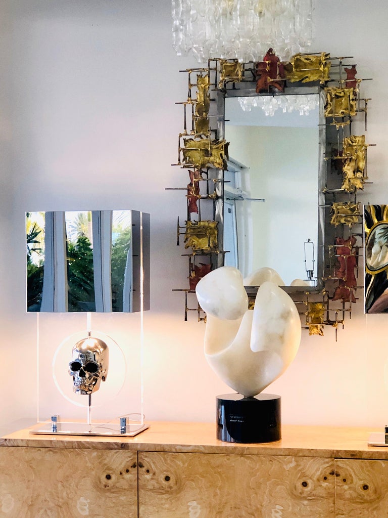 Samuel Fayne Large Midcentury Abstract White Marble Biomorphic ...