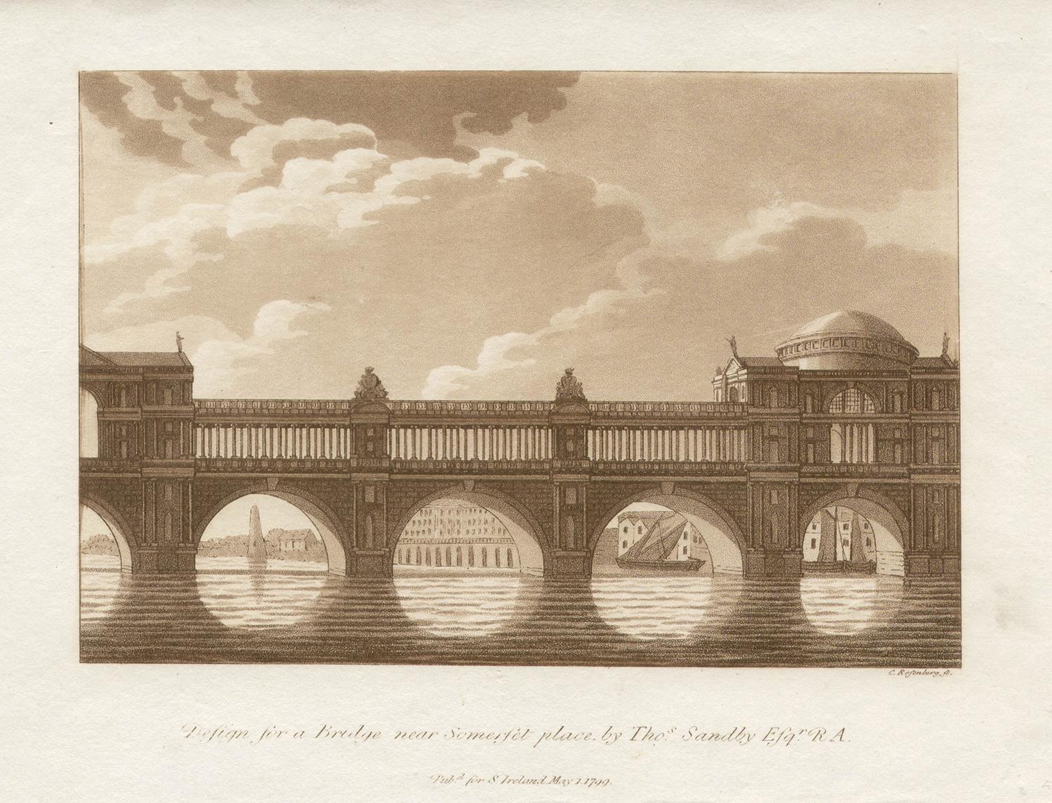 Samuel Ireland - Design for a Bridge, Somerset Pl, late 18th century ...