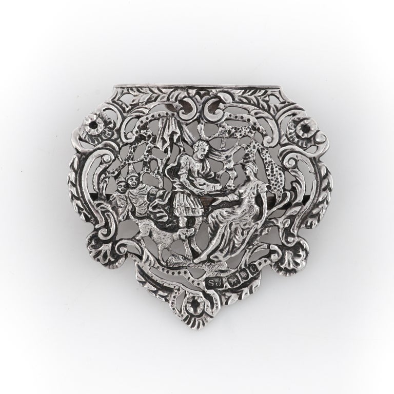 SAMUEL JACOB London c.1898 Victorian Sterling Silver Carved Nurses Belt ...