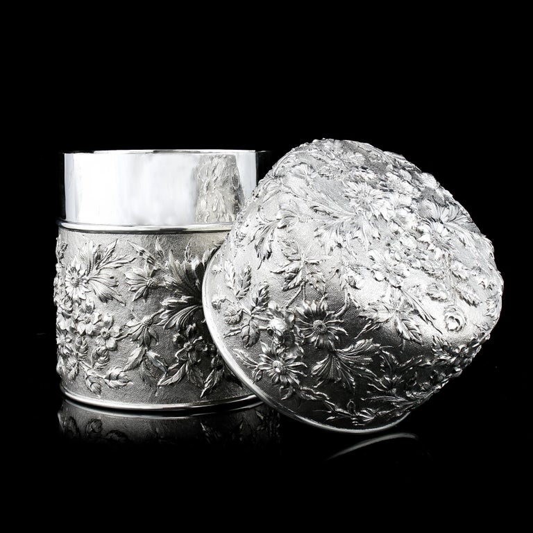 Samuel Kirk Antique 19th Century American Sterling Silver Tea Caddy ...