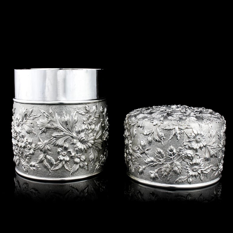 Samuel Kirk Antique 19th Century American Sterling Silver Tea Caddy ...