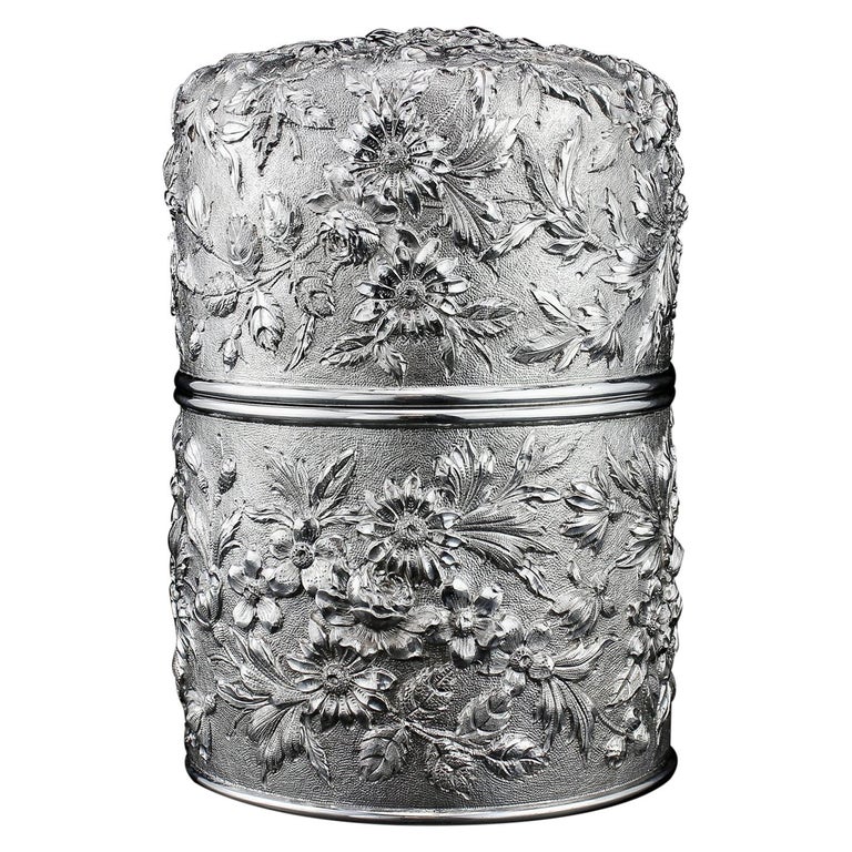 Samuel Kirk Antique 19th Century American Sterling Silver Tea Caddy ...