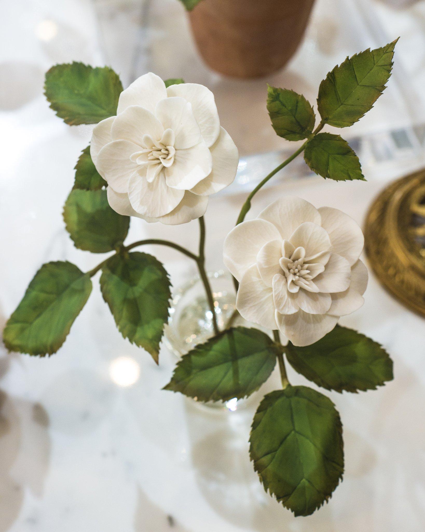 Samuel Mazy White Porcelain Rosebush Sculpture at 1stDibs