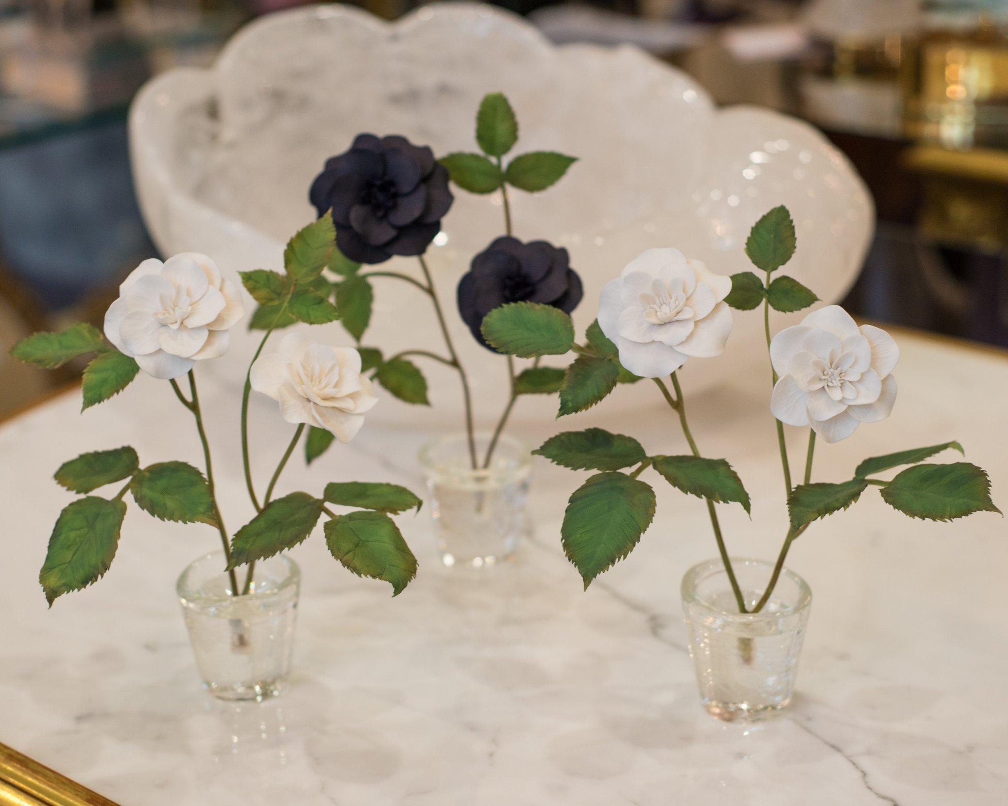 Samuel Mazy White Porcelain Rosebush Sculpture at 1stDibs
