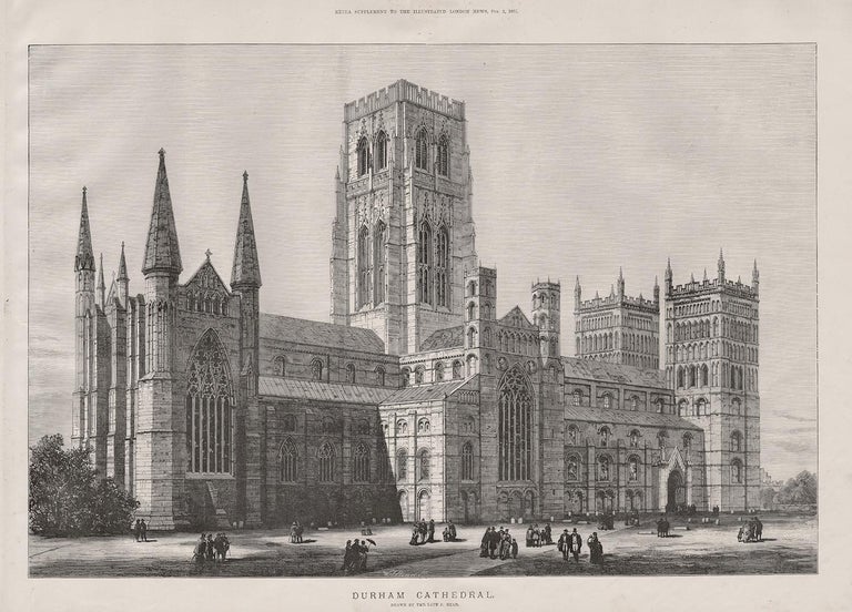Durham Cathedral, C19th English topographical engraving, by Samuel Read ...