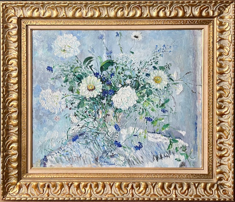 Samuel Rothbort - Bold Folk Art Modernist Floral Bouquet Oil Painting ...