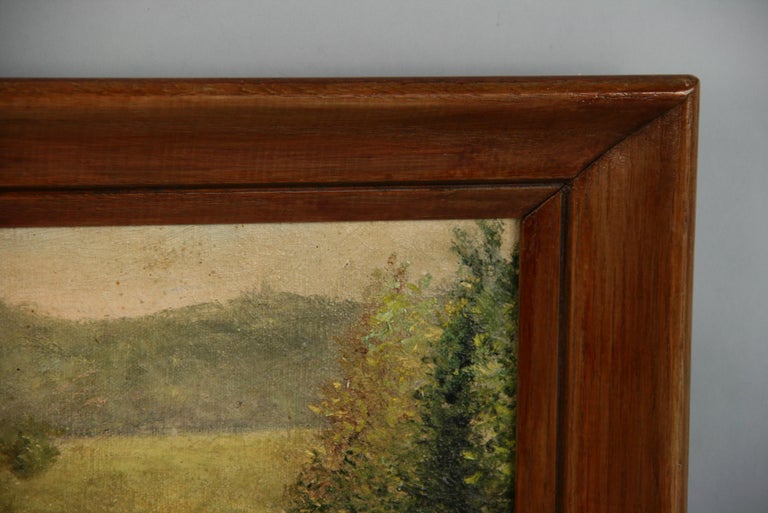 Samuelson - Vintage Landscape Oil Painting Boats at Rivers Edge For ...