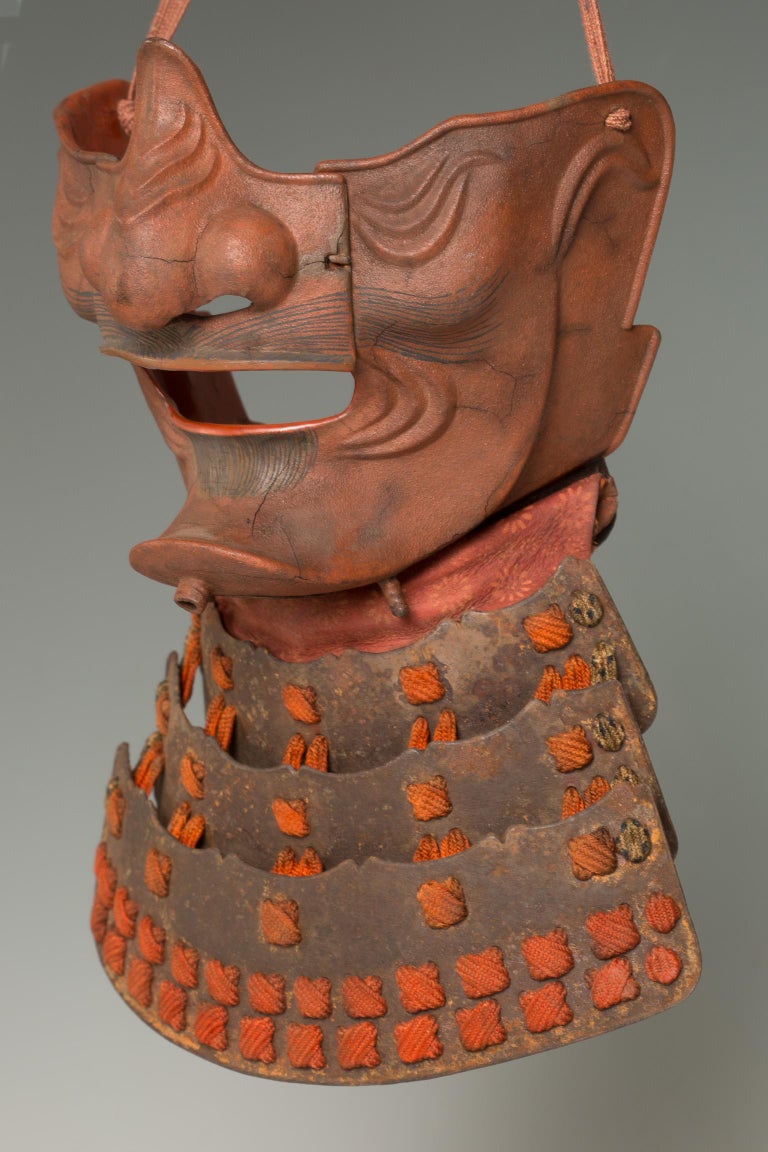 Samurai Mask with a Fierce Expression Ressei Menpo For Sale at 1stDibs