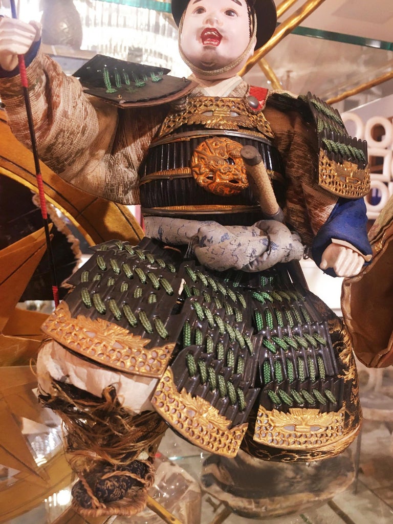 Samuraï Puppet Musha Nyngyo B Set of 2 Sculpture For Sale at 1stDibs