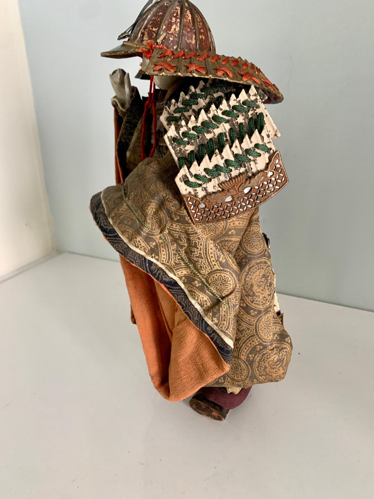 Samurai Warrior Paper Mache Lacquer Japanese Figure For Sale at 1stDibs