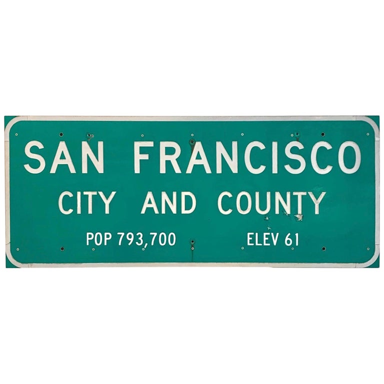 San Francisco Freeway City Limit Sign For Sale at 1stDibs | san ...