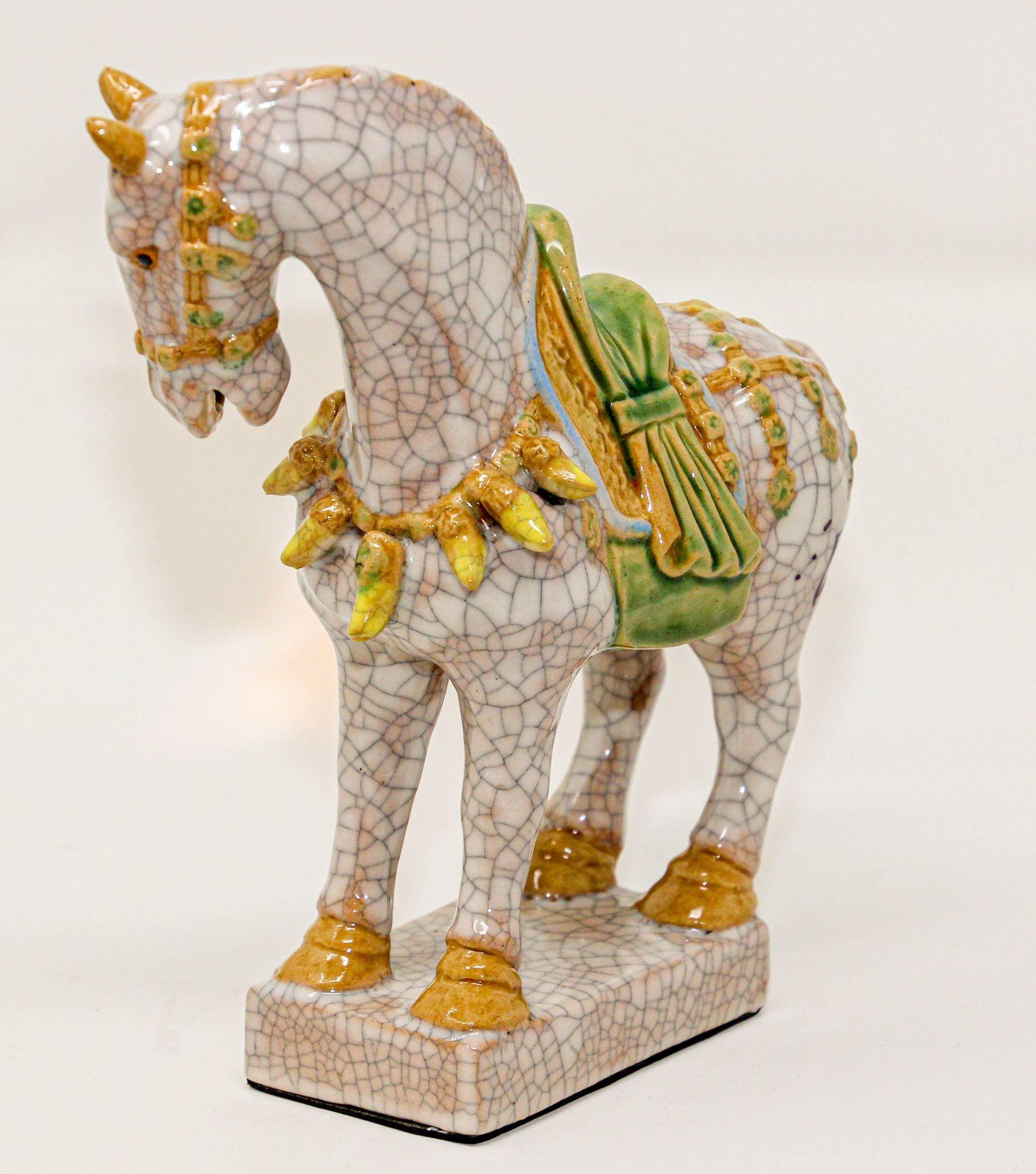 Sancai Glazed Antique White Pottery Horse Statue Chinese Tang Dynasty ...