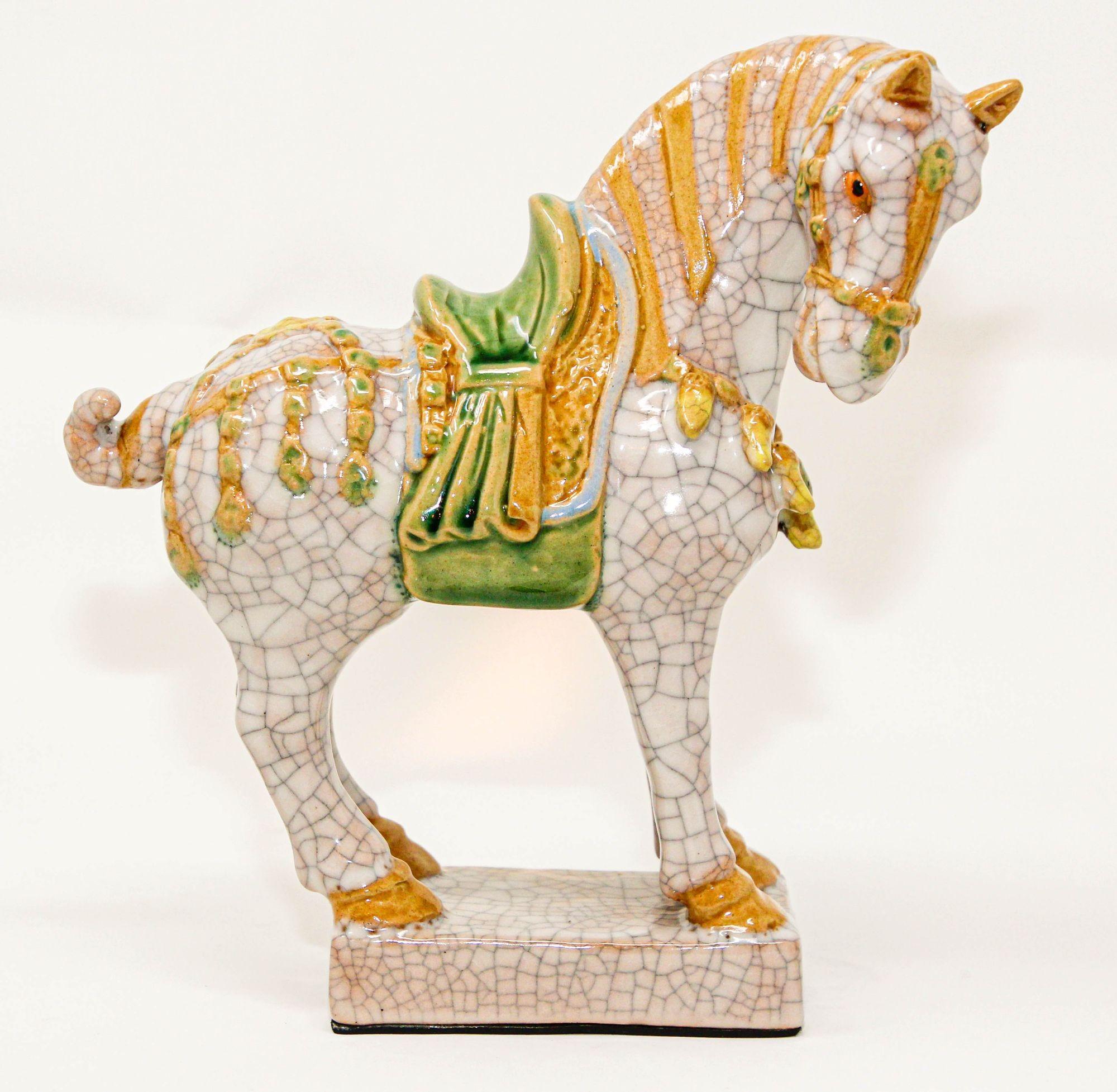 Sancai Glazed Antique White Pottery Horse Statue Chinese Tang Dynasty ...