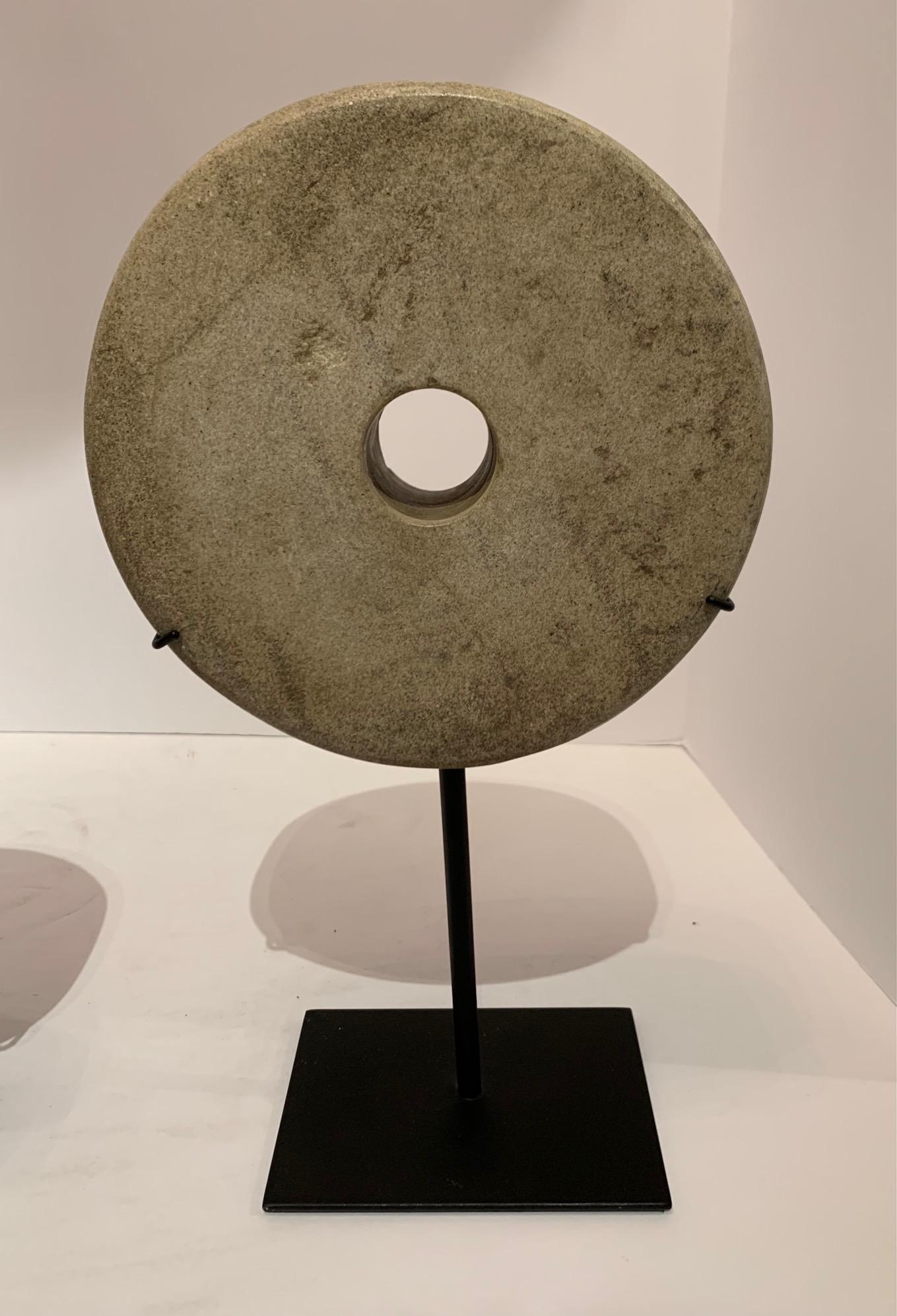 Sand And Gold Color Stone Set Of Two Stone Discs, Indonesia ...