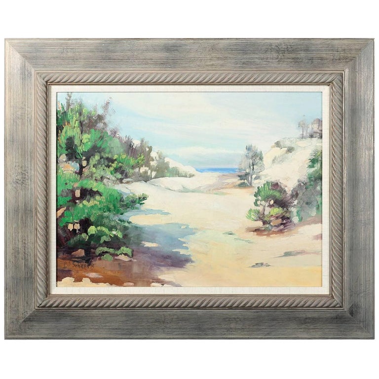'Sand Dunes' Oil on Canvas by American Artist P.J. Schenck, Early 20th ...