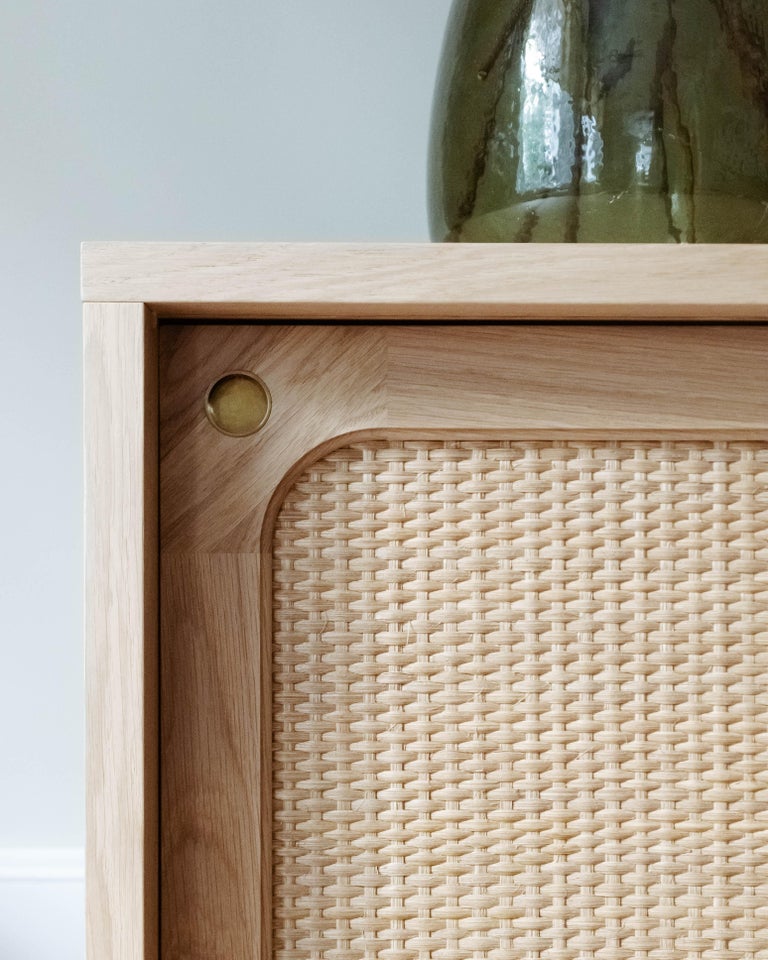 Sanders Sideboard by Lind + Almond in Natural Oak and Rattan (Small ...