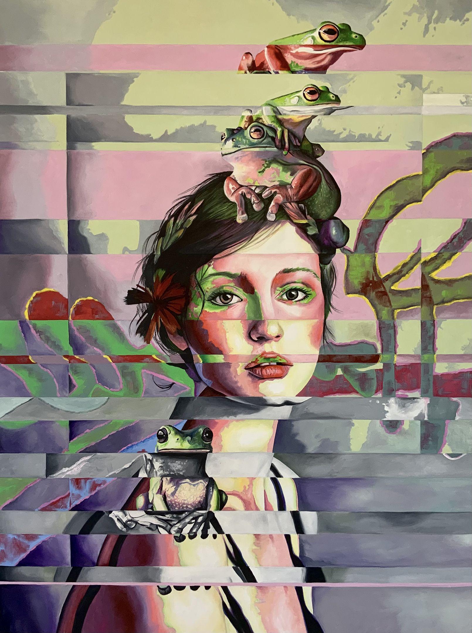 Sandra Boskamp - An Intoxicating Croak, Painting, Oil on Canvas For ...