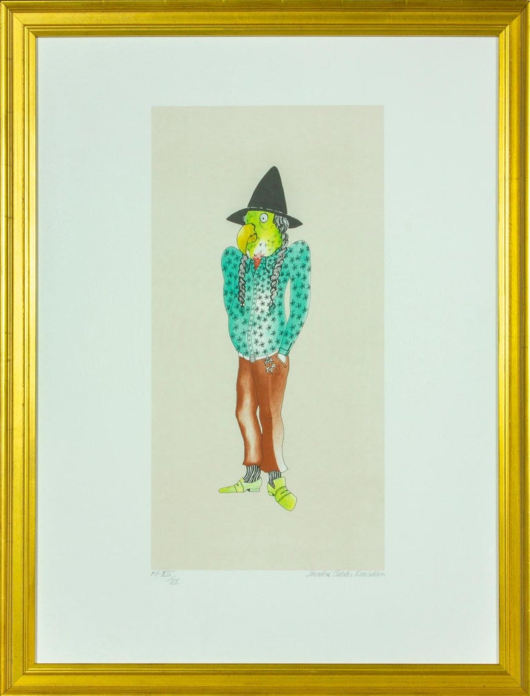 Sandra Calder Davidson - "Untitled (Parrot)" lithograph by children's ...
