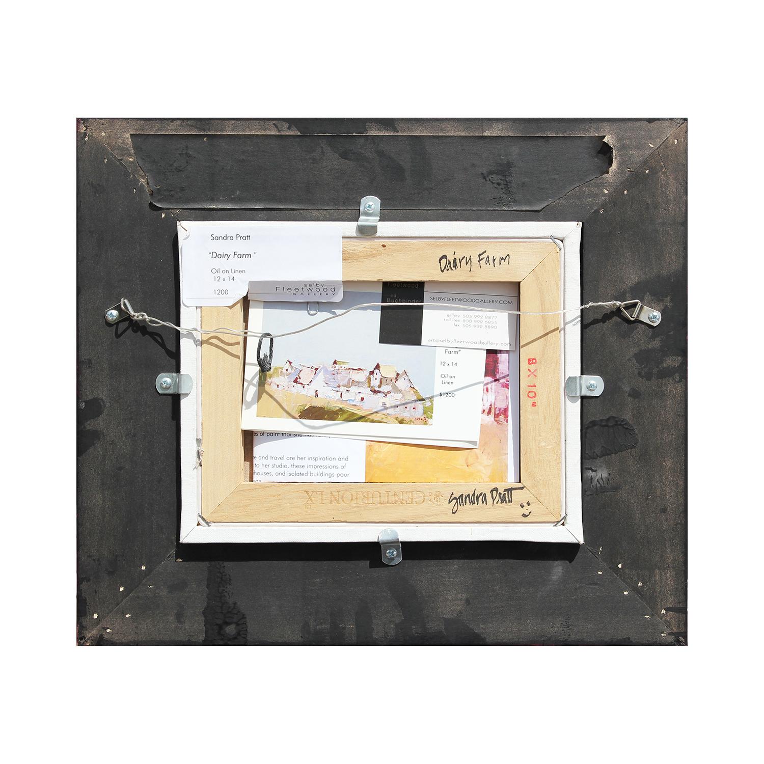 Sandra Pratt - "Dairy Farm" Modern Abstract Sky Blue Landscape Painting ...