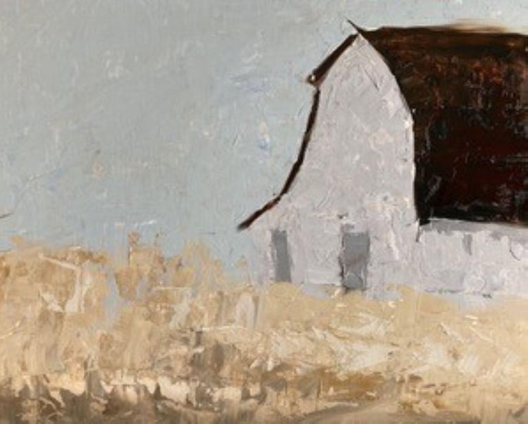 Sandra Pratt - "Grey Barn, " Oil painting For Sale at 1stDibs