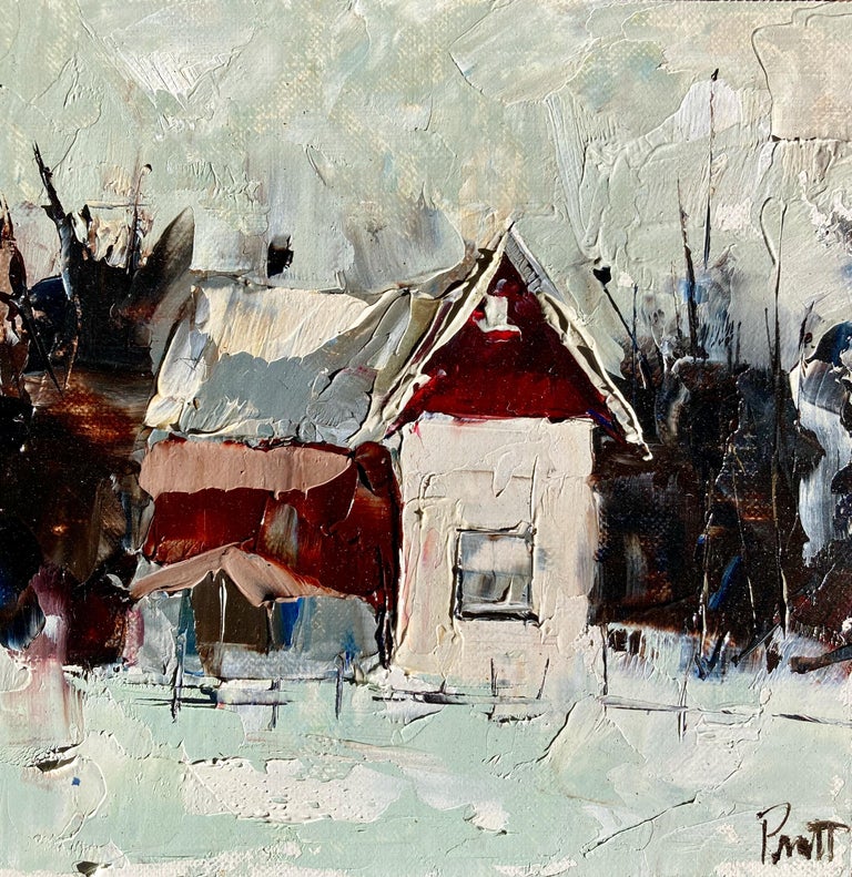 Sandra Pratt - "Lone House," Oil painting at 1stDibs