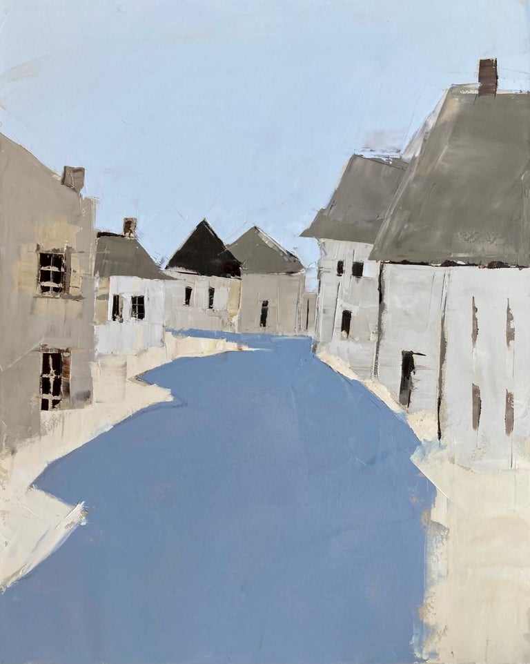 Sandra Pratt - "Village," Oil painting at 1stDibs