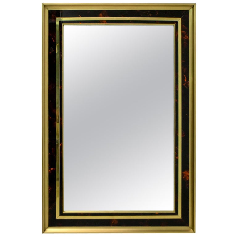 Sandro Petti Midcentury Italian Brass and Celluloid Mirror by "Metal ...