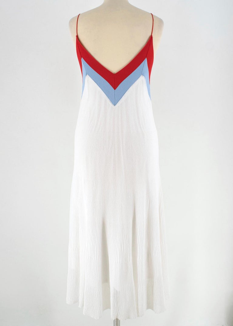 Sandro Runway White V-Neck Knit Midi Dress SIZE 1 at 1stDibs