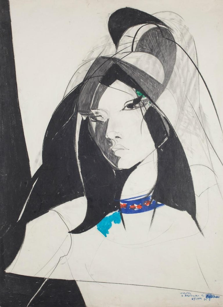 Sandro Trotti - Young Woman - Lithograph by Sandro Trotti - 1980 For ...