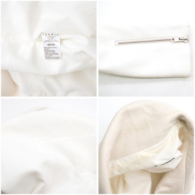 Sandro White Longline Biker Jacket FR 36 / US 4 For Sale at 1stDibs ...