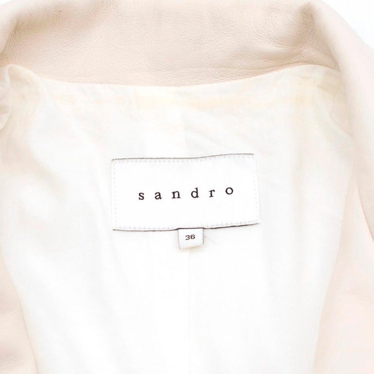Sandro White Longline Biker Jacket FR 36 / US 4 For Sale at 1stDibs ...