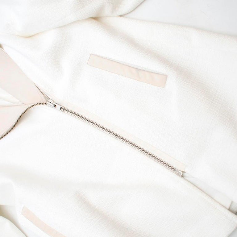 Sandro White Longline Biker Jacket FR 36 / US 4 For Sale at 1stDibs ...