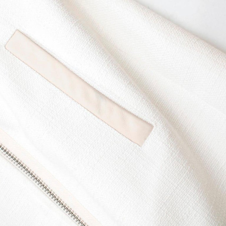 Sandro White Longline Biker Jacket FR 36 / US 4 For Sale at 1stDibs ...