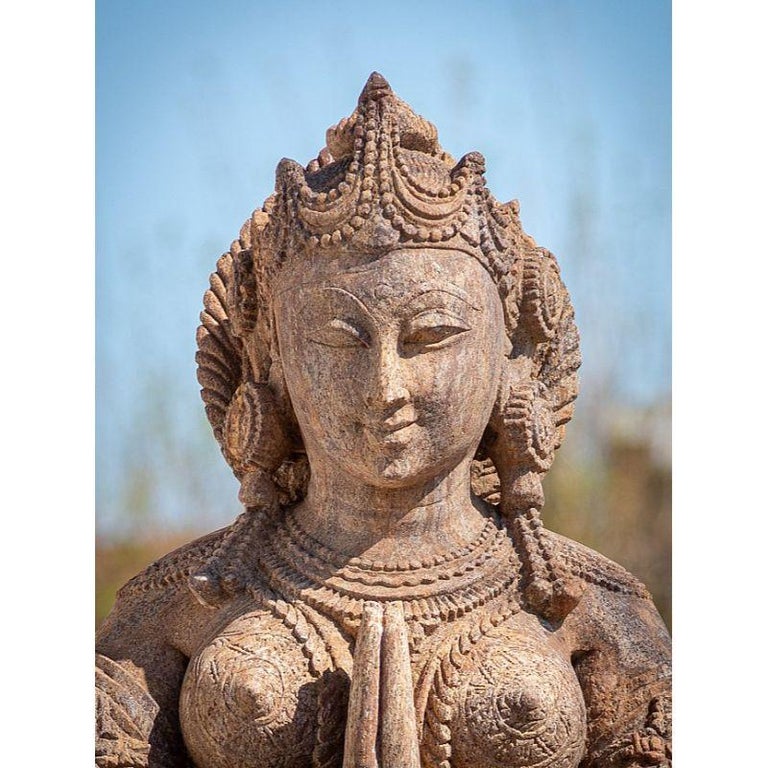 Sandstone Welcome Lady from India For Sale at 1stDibs