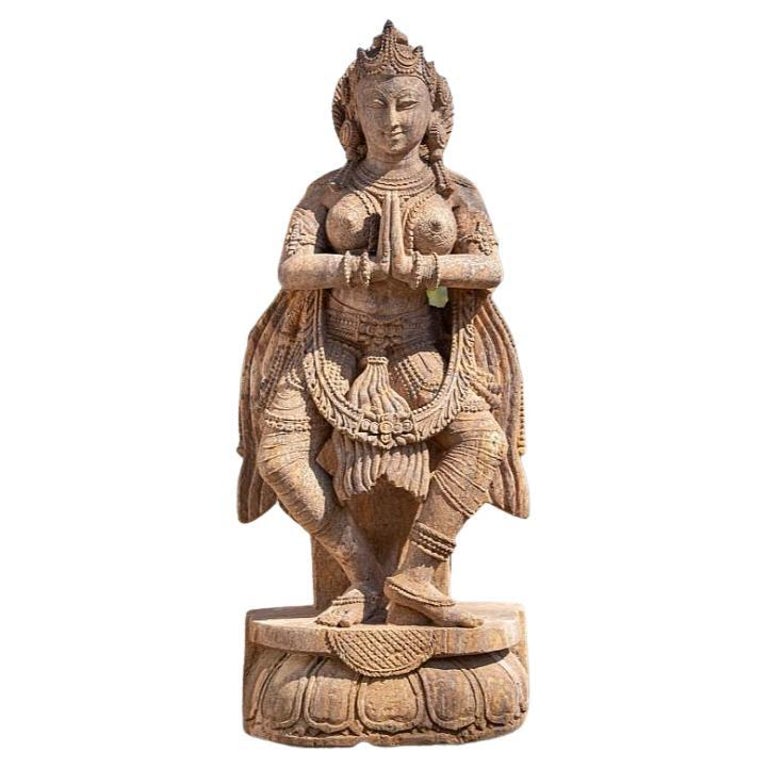 Sandstone Welcome Lady from India For Sale at 1stDibs