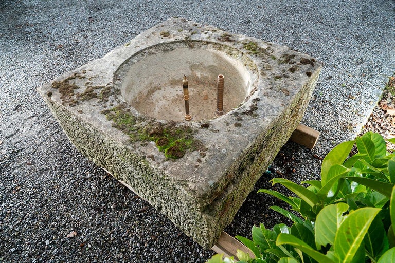 Sandstone Well, Square Base, 18th Century at 1stDibs