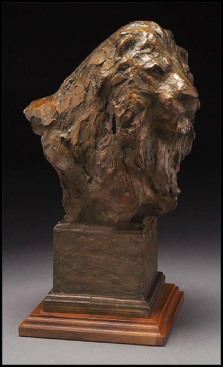 Sandy Scott - Sandy Scott Bronze Full Round Sculpture Lion Head ...