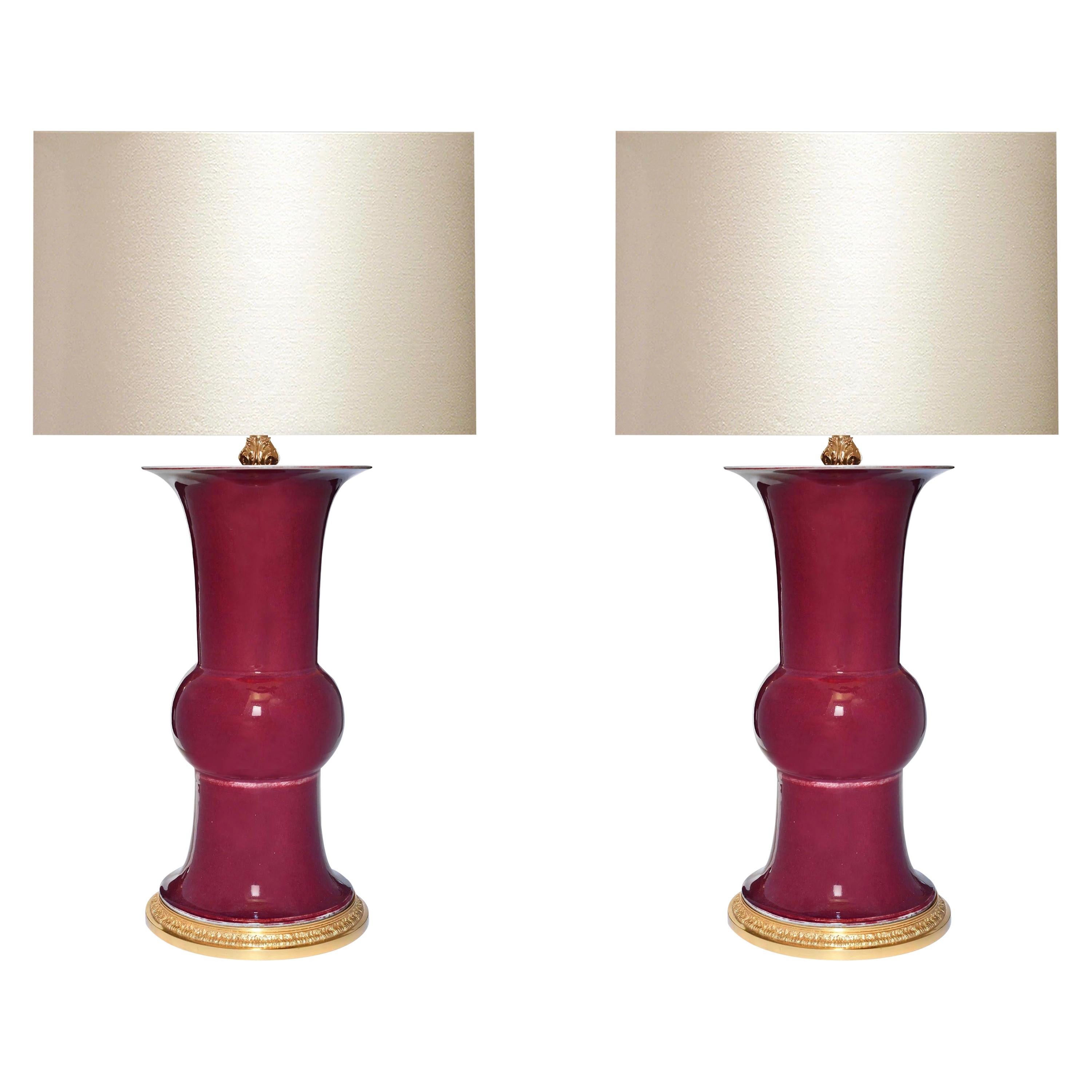 Antique Chinese Porcelain Oxblood Flambe Large Vase Lamp at 1stDibs ...