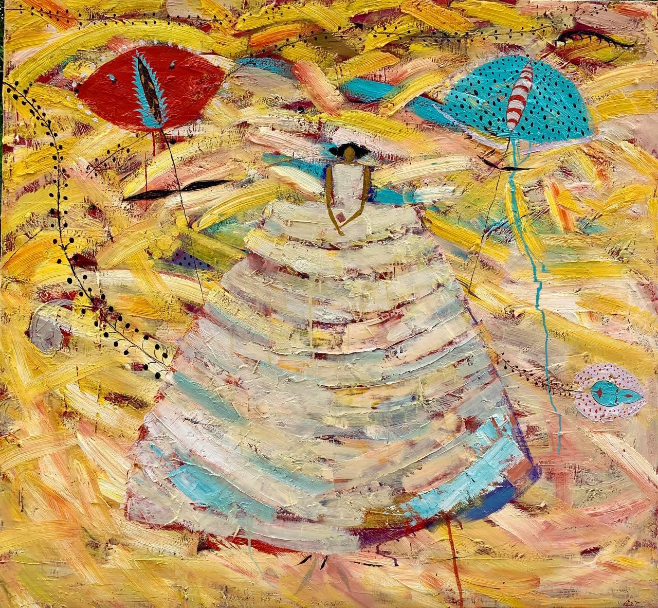 Sanjar Djabbarov - "White" Abstract Oil Painting 51" x 55" in by Sanjar ...