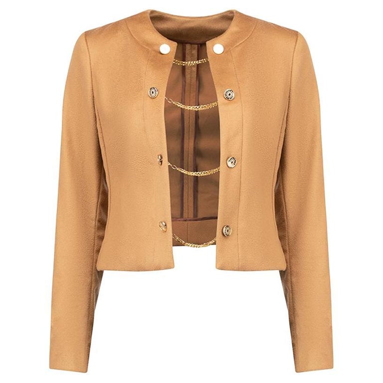 Sanne Women's Camel Chain Hook Closure Jacket For Sale at 1stDibs