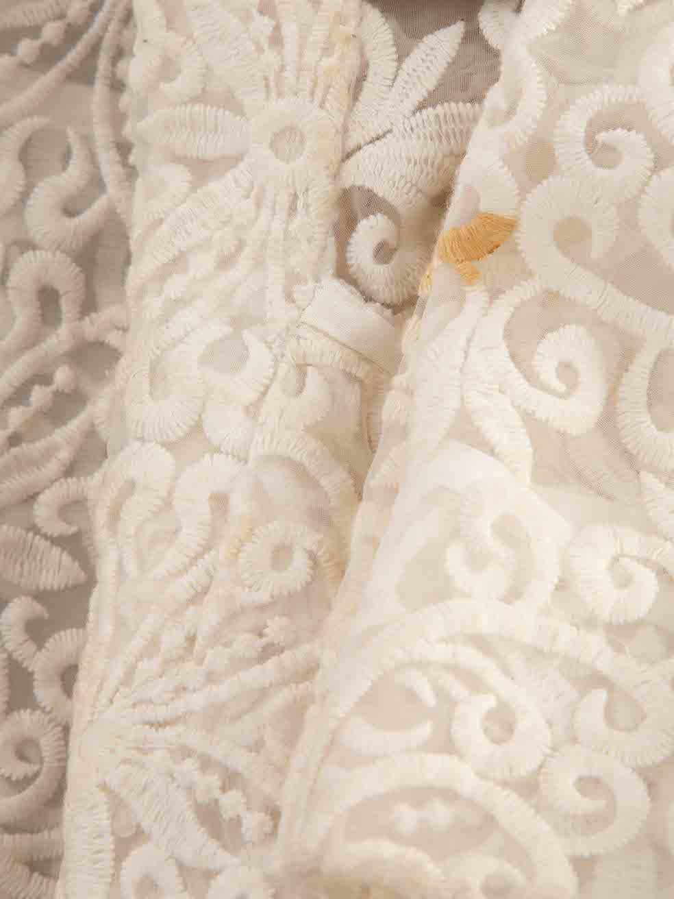 Sanne Women's Cream Scroll Patterned Lace Blazer For Sale at 1stDibs