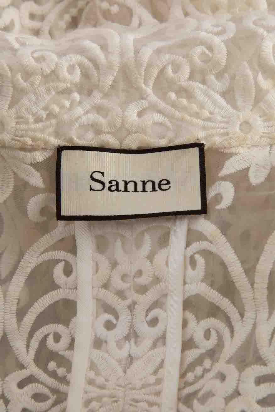 Sanne Women's Cream Scroll Patterned Lace Blazer For Sale at 1stDibs
