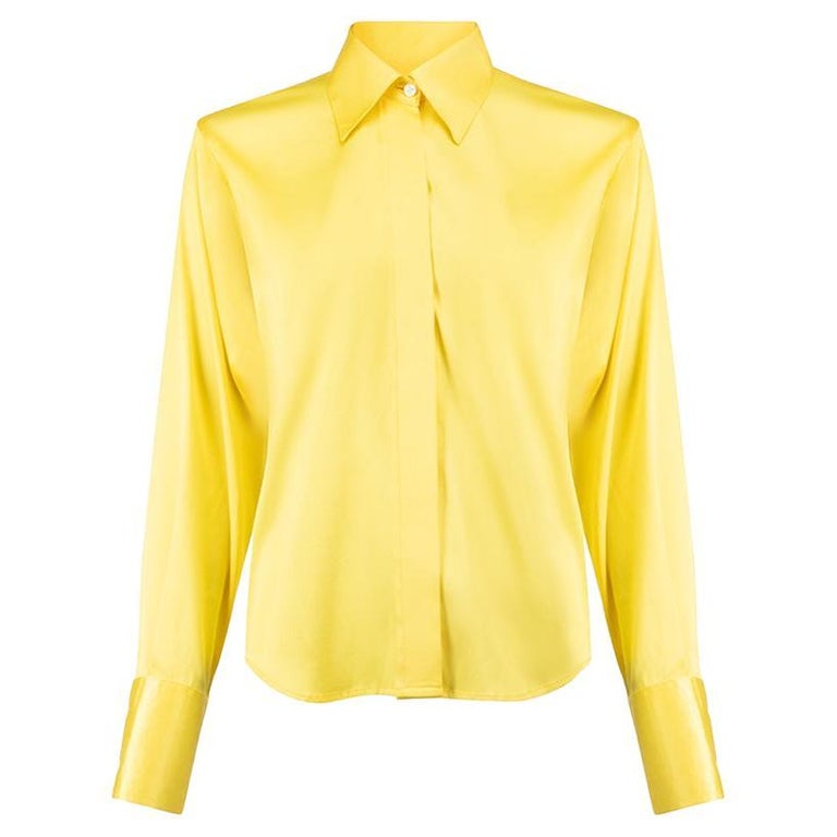 Sanne Women's Yellow Silk Long Sleeves Blouse For Sale at 1stDibs