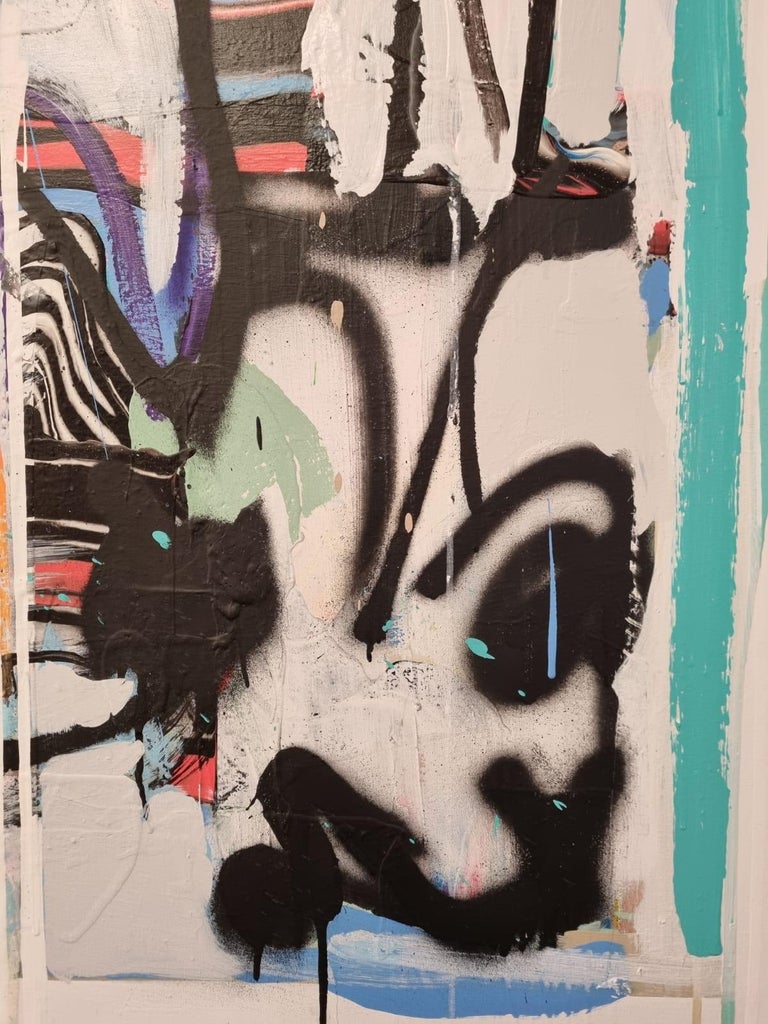 Santiago Picatoste Original Elephant's Track Artwork on Canvas, Spain For Sale at 1stDibs