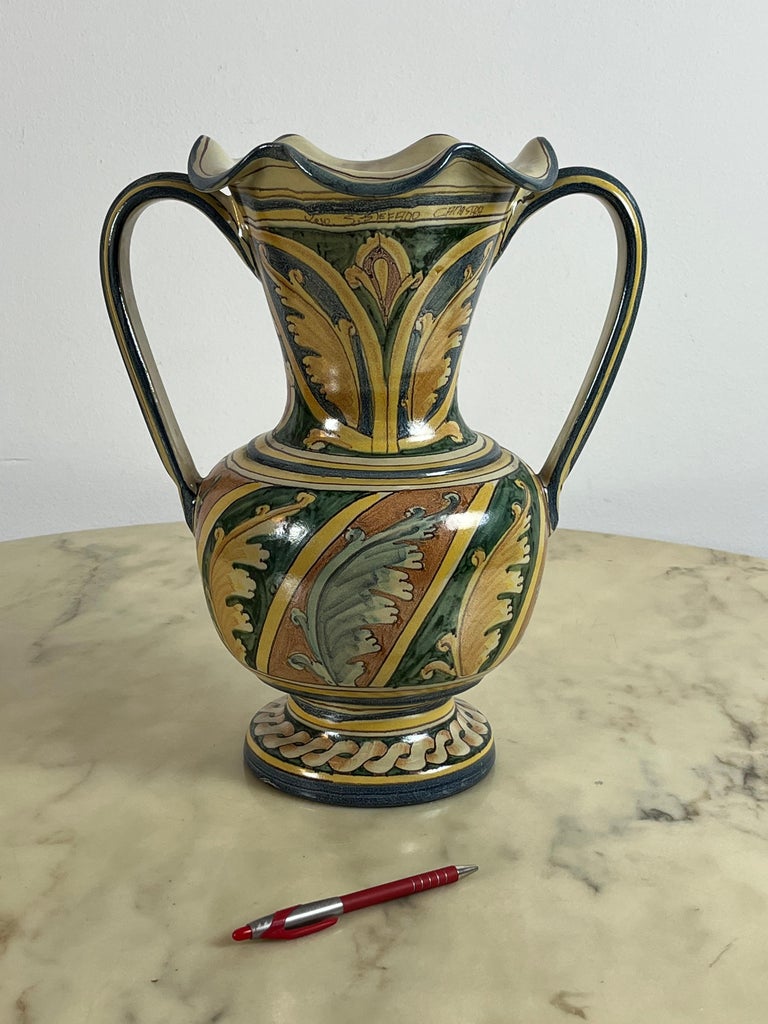 Amphore en céramique Santo Stefano di Camastra, années 1980. En vente ...