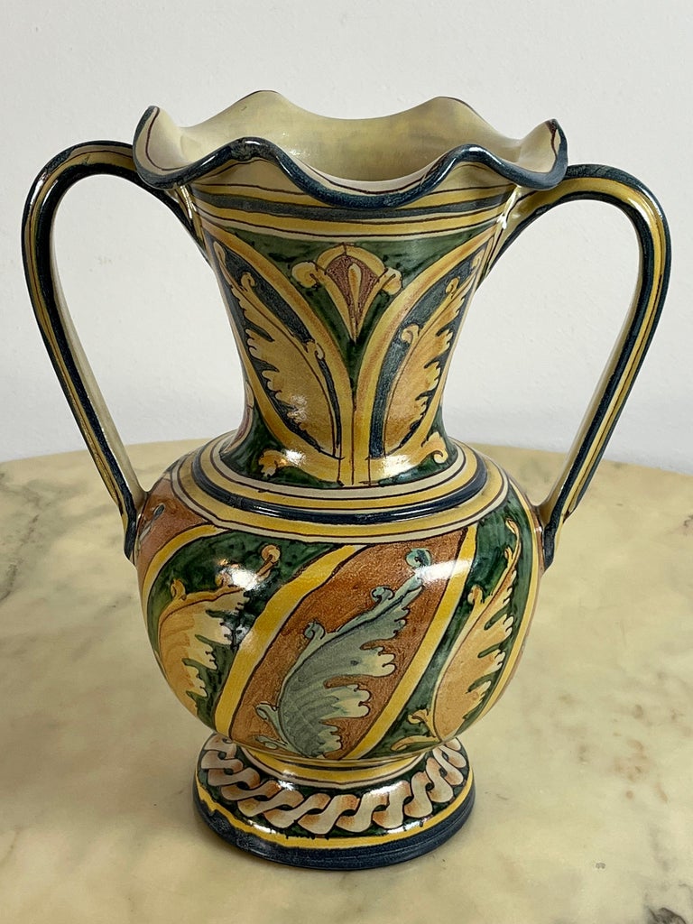 Santo Stefano Di Camastra Ceramic Amphora, 1980s For Sale at 1stDibs