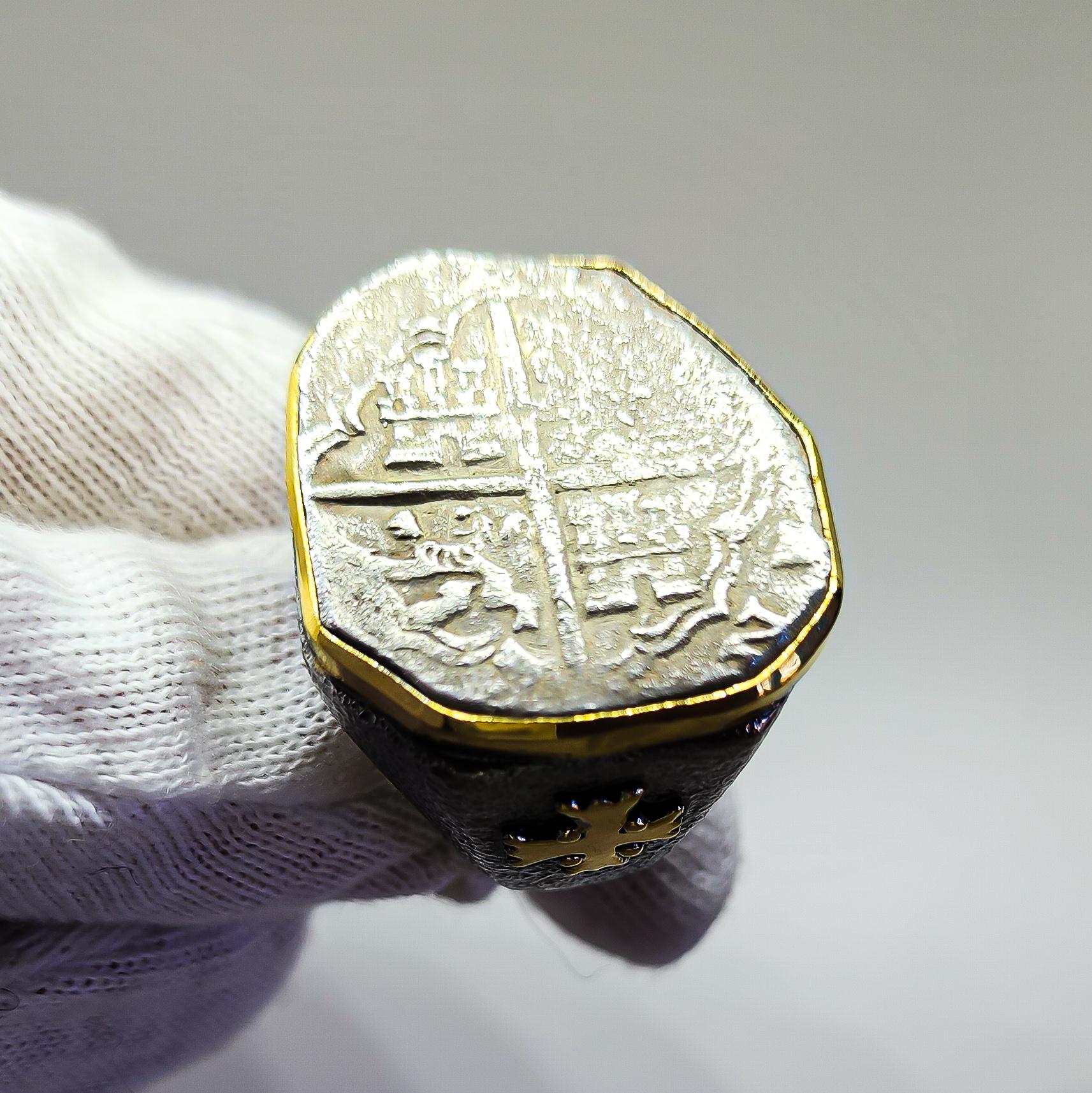 Sao Jose Shipwreck Coin Custom Ring Men 22K Yellow Gold Silver Da Gama ...