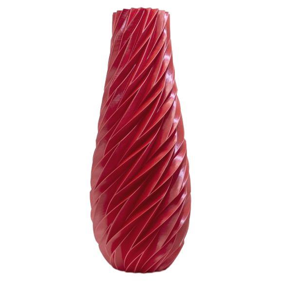 Unusual Contemporary Red Enameled Bronze Vase For Sale at 1stDibs