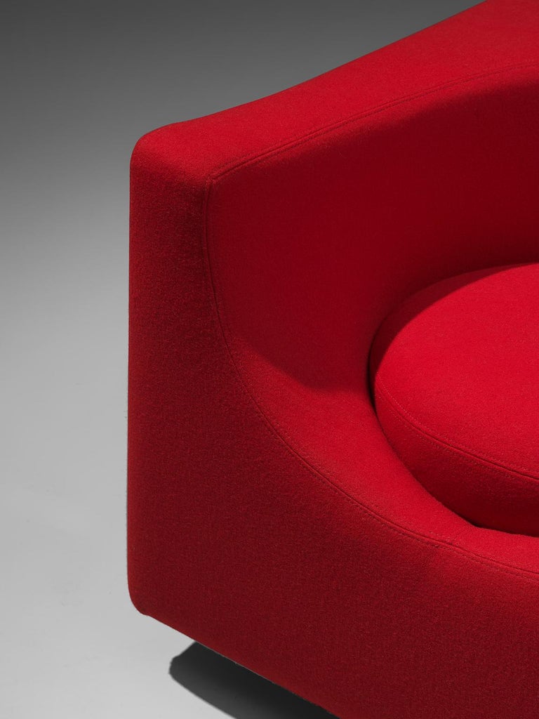 Saporiti Cube Chair with Red Upholstery For Sale at 1stDibs